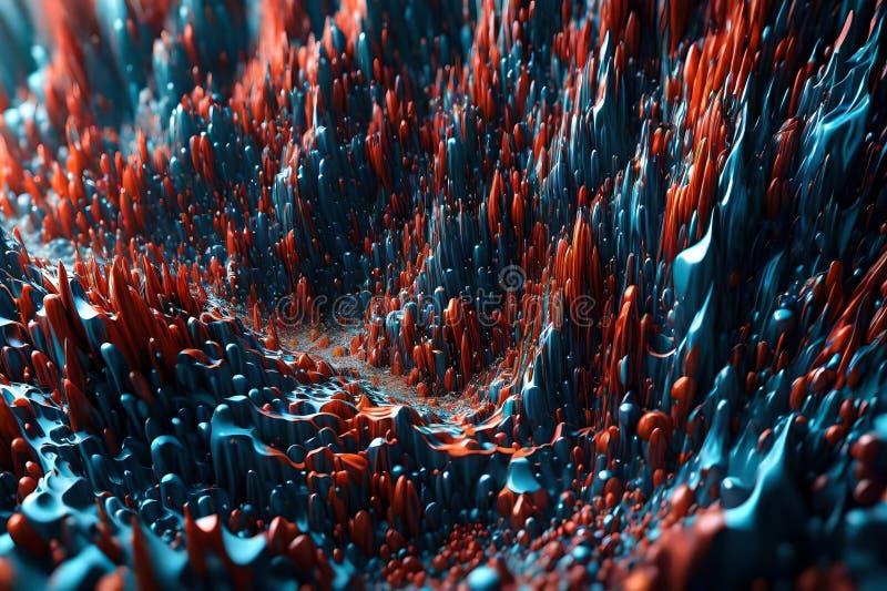 Liquid Explosion: Vibrant Cityscape of Abstract Hues Stock Illustration ...