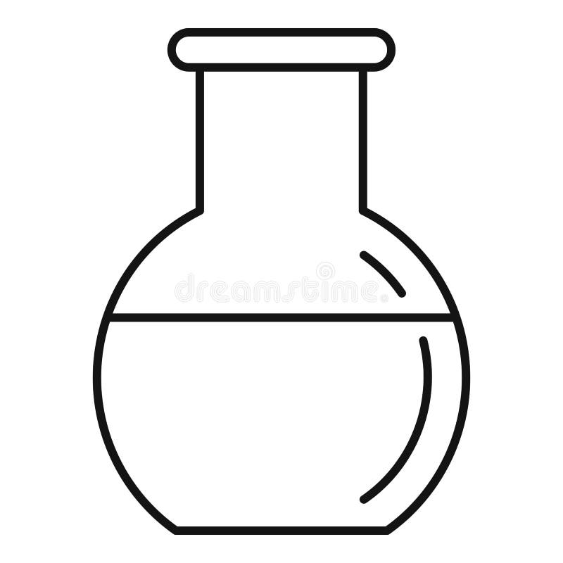 Flask Of Liquid Icon, Outline Style Stock Vector - Illustration of ...