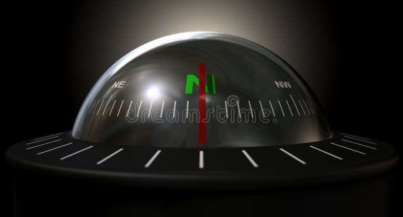 Liquid Floating Compass stock illustration. Illustration of exploration ...