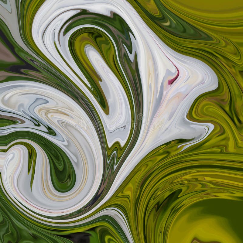 Liquid Flow of Acrylic, Abstract Light Green Background of Smooth Flow ...