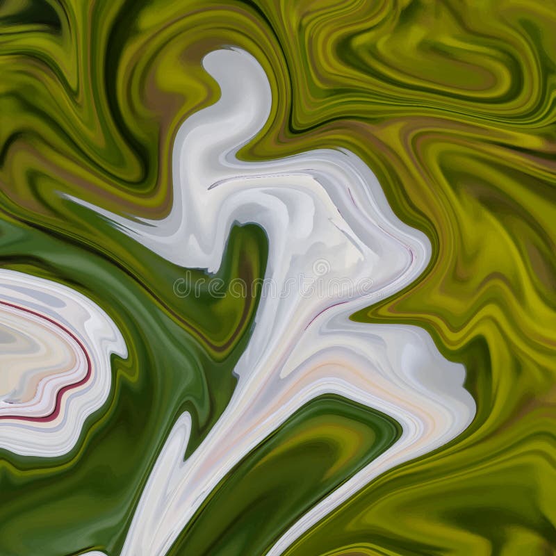 Liquid Flow of Acrylic, Abstract Light Green Background of Smooth Flow ...