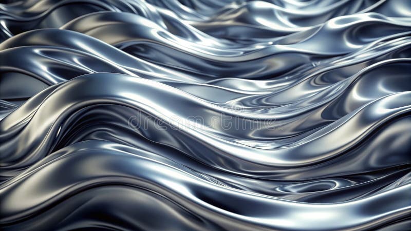 Liquid Flowing Silver Glossy Silver Texture Creative AI Stock ...