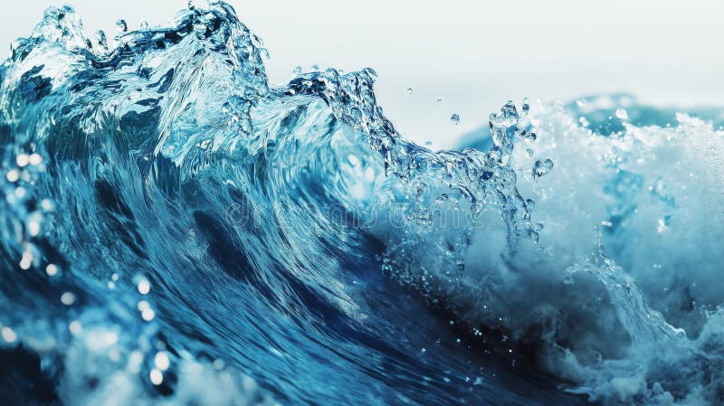 Liquid Flowing in a Wave-like Pattern, Blue Water Swirling and ...
