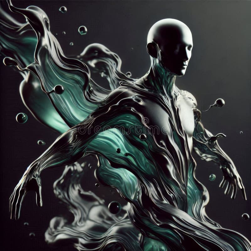 Abstract Human with Fluid Energy Stock Illustration - Illustration of ...