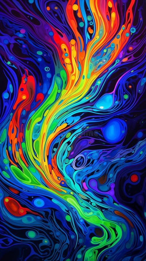 Liquid Fluid Colourful Oil Flows Pattern Stock Illustration ...