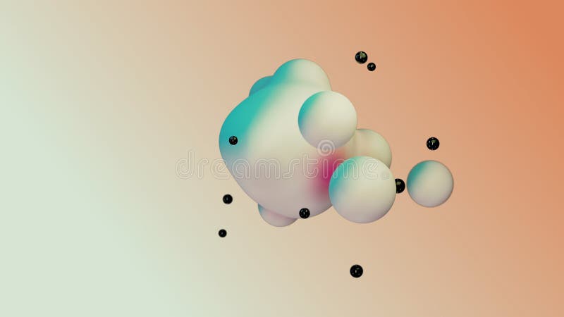 Liquid Fluid Dynamic Abstract Animated White Metaball Floating Spheres ...