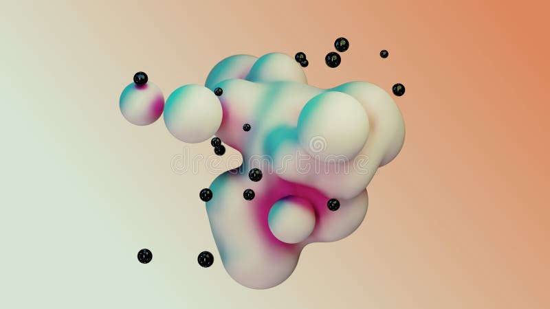 Liquid Fluid Dynamic Abstract Animated White Metaball Floating Spheres ...