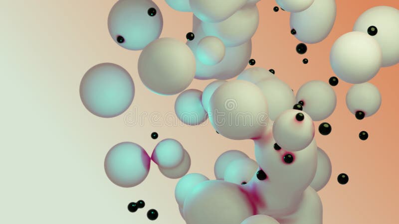 Liquid Fluid Dynamic Abstract Animated White Metaball Floating Spheres ...