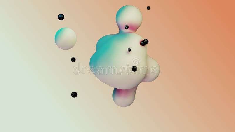 Liquid Fluid Dynamic Abstract Animated White Metaball Floating Spheres ...