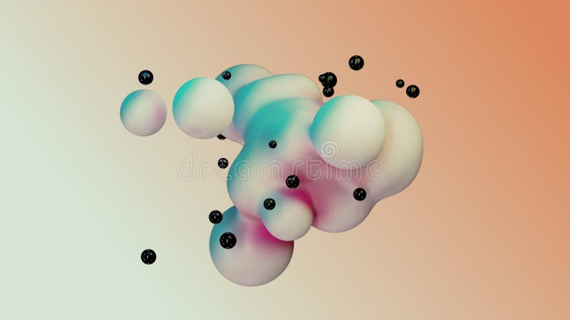 Liquid Fluid Dynamic Abstract Animated White Metaball Floating Spheres ...