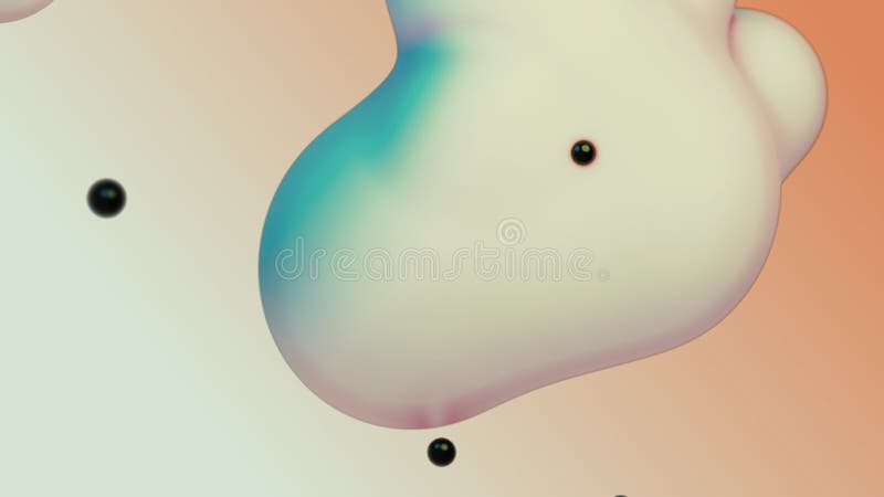 Liquid Fluid Dynamic Abstract Animated White Metaball Floating Spheres ...