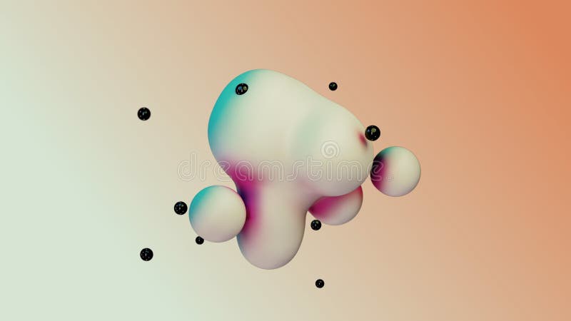 Liquid Fluid Dynamic Abstract Animated White Metaball Floating Spheres ...