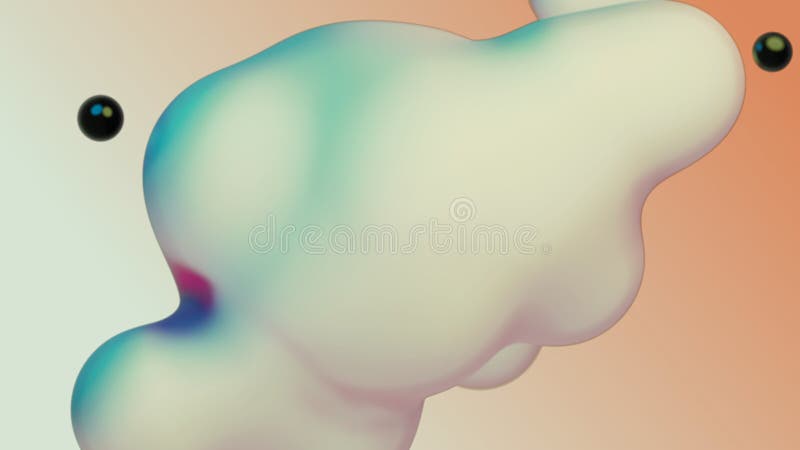 Liquid Fluid Dynamic Abstract Animated White Metaball Floating Spheres ...