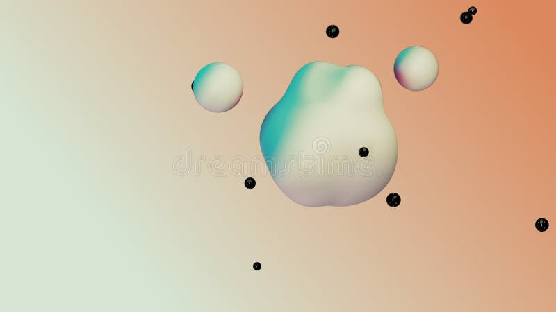 Liquid Fluid Dynamic Abstract Animated White Metaball Floating Spheres ...