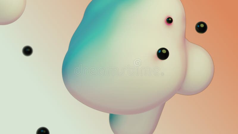 Liquid Fluid Dynamic Abstract Animated White Metaball Floating Spheres Blobs Drops Bubbles in ...