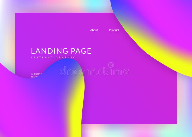 Liquid Fluid with Dynamic Elements and Shapes. Landing Page Stock ...