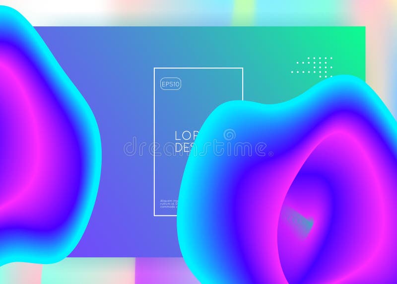 Liquid Fluid with Dynamic Elements and Shapes. Landing Page Stock ...