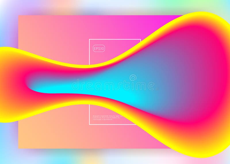 Liquid Fluid with Dynamic Elements and Shapes. Landing Page Stock ...