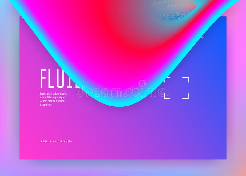 Liquid Fluid with Dynamic Elements and Shapes. Landing Page Stock ...