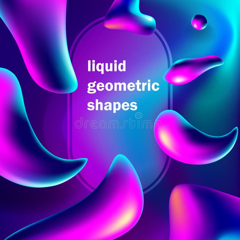 Liquid and Fluid Floating Forms from a Colorful Gradient Using the Mesh ...
