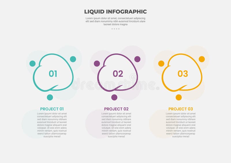 Liquid and Fluid Shape Infographic Outline Style with 3 Point Template ...