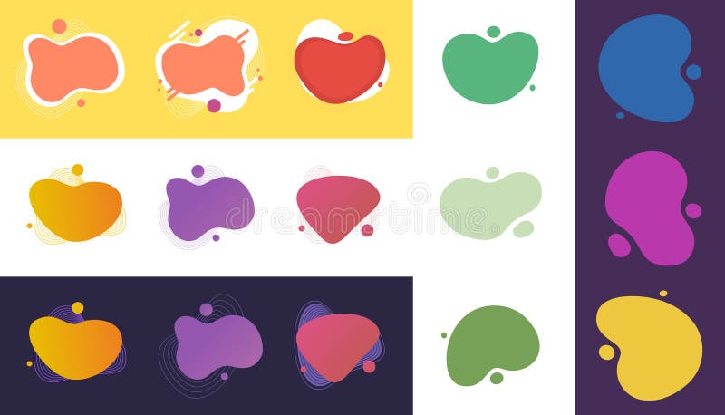 Liquid Fluid Shapes Abstract Geometry Figure Forms Set Graphic Design ...