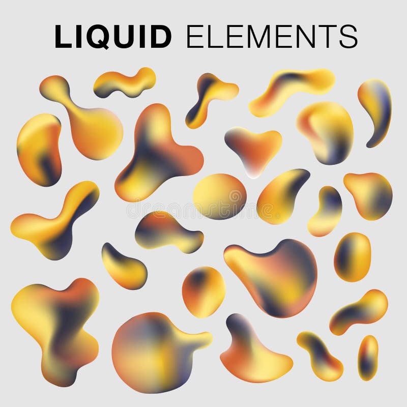 Liquid Fluid Vector Elements Collection Stock Vector - Illustration of ...