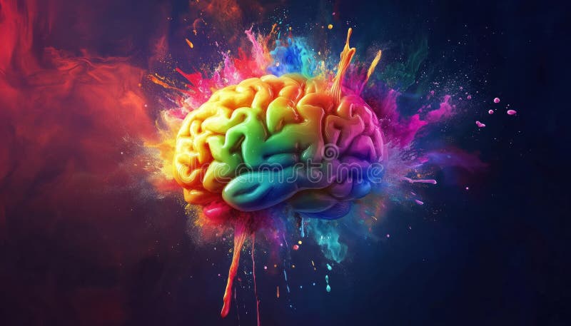 Liquid Flying Out of a Mind Explosion Stock Image - Image of digital ...