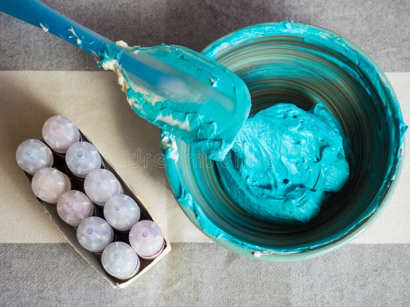 Liquid food coloring stock photo. Image of process, cupcake - 221055550