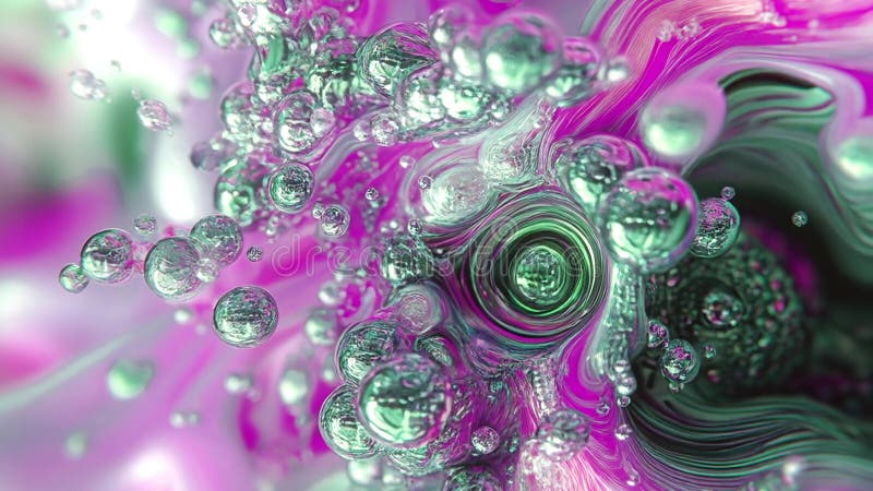 Liquid Forms Spill Over Each Other, Creating the Illusion of a ...