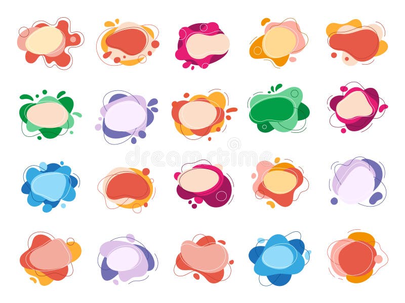 Liquid Forms. Stylized Decorative Abstract Shapes for Logo Design ...