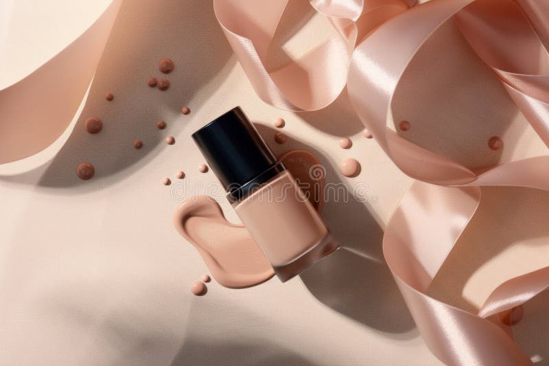 Liquid Foundation Bottle Mockup on Bright Soft Light Background with ...