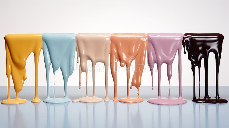 Liquid Foundation Dripping in Various Colors Stock Illustration ...