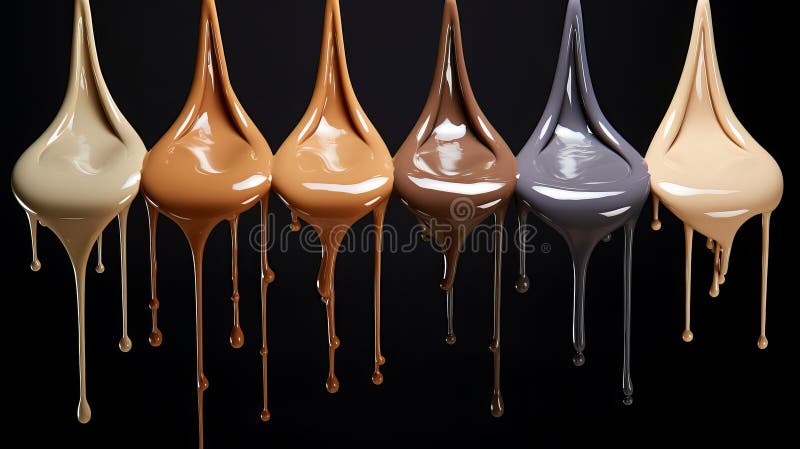 Liquid Foundation Dripping in Various Colors Stock Illustration ...