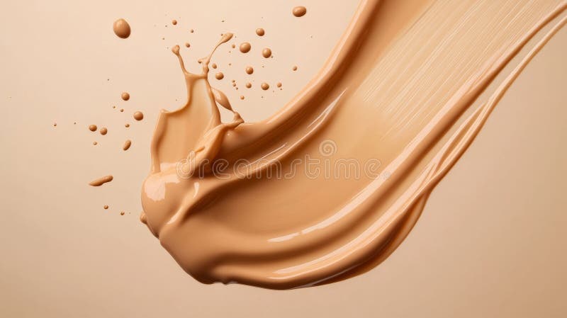 Liquid Foundation Splash on Beige Background, Beauty and Cosmetics ...