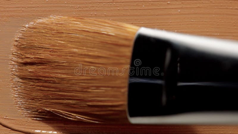 Liquid Foundation Texture Smudge with Brush Stock Photo - Image of ...