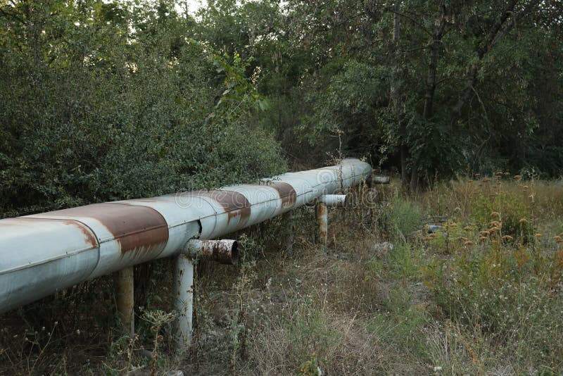 Liquid or Gas Transportation in Pipe-line Stock Photo - Image of ...