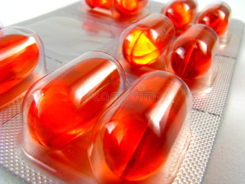 Liquid Gel Medication Tablets Stock Photo - Image of silver, health ...