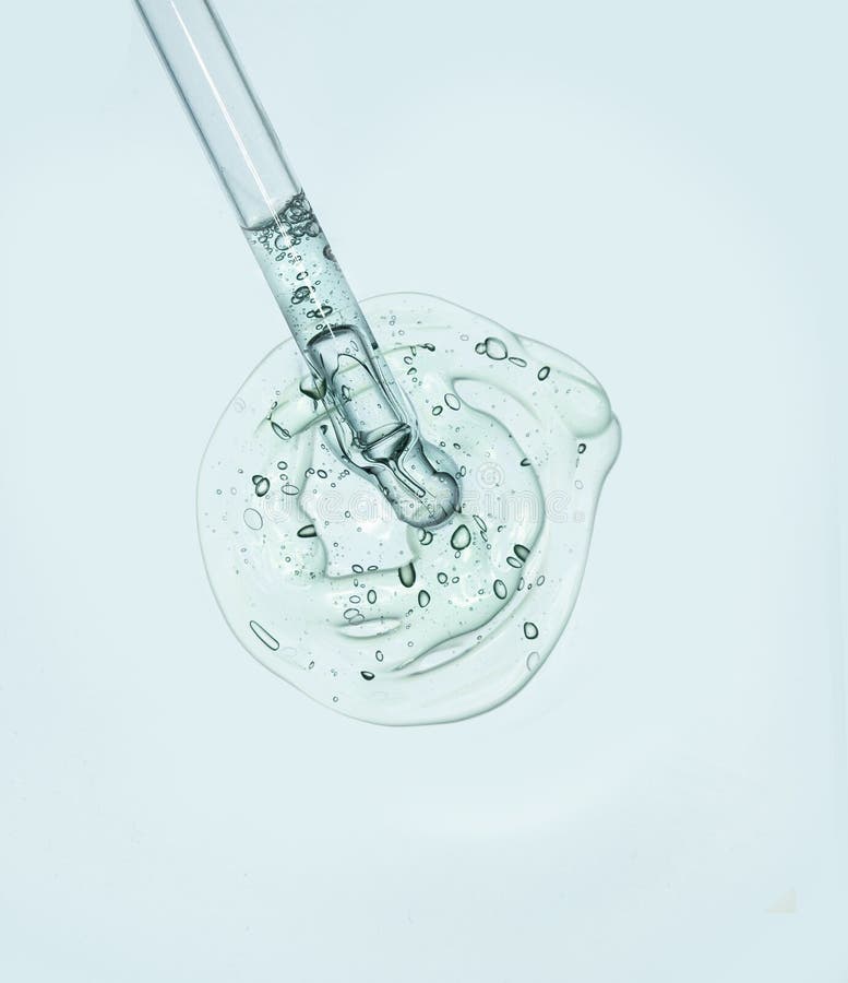 Liquid Gel or Serum on a Screen of Microscope White Isolated Background ...