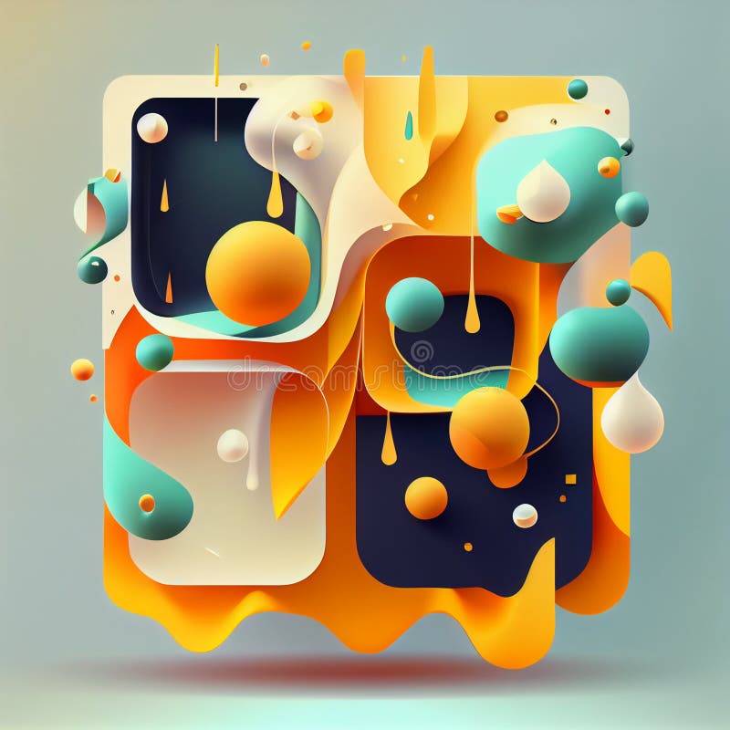 Liquid Geometric Minimal Shapes Abstract Background. Generative Ai ...