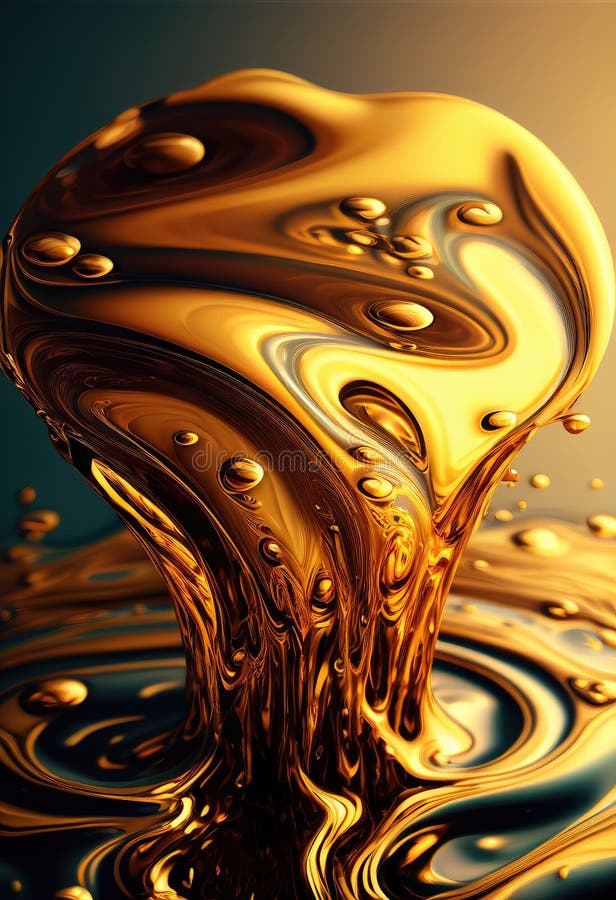 Liquid Gold, Abstract Illustration. Solid Yellow Water Stock ...