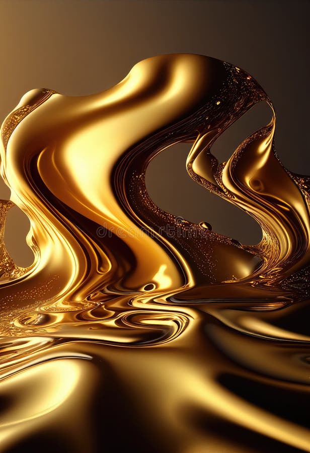Liquid Gold, Abstract Illustration. Solid Yellow Water Stock ...