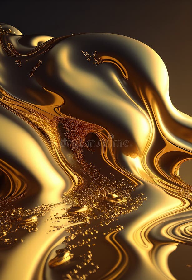 Liquid Gold, Abstract Illustration. Solid Yellow Water Stock ...