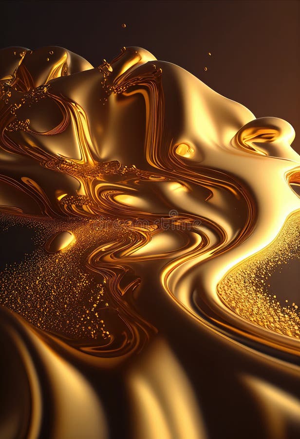 Liquid Gold, Abstract Illustration. Solid Yellow Water Stock ...
