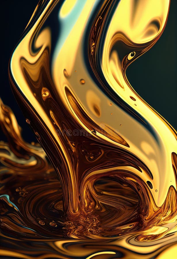 Liquid Gold, Abstract Illustration. Solid Yellow Water Stock ...