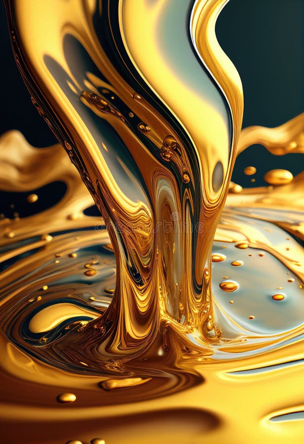 Liquid Gold, Abstract Illustration. Solid Yellow Water Stock ...