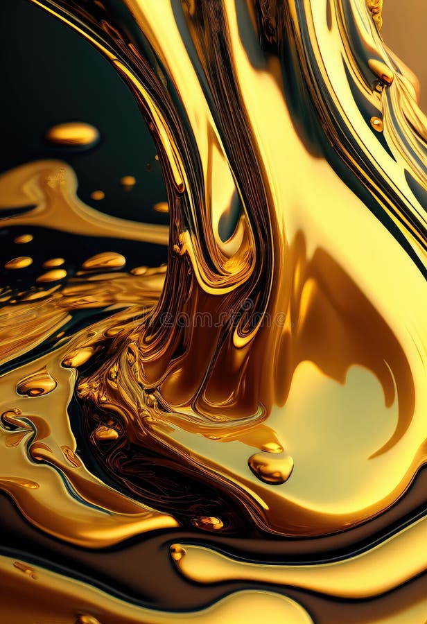 Liquid Gold, Abstract Illustration. Solid Yellow Water Stock ...