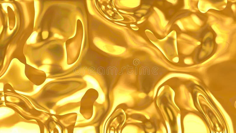 Liquid Gold Flow Fly in Air. Shot of Liquid Metal Stream in Slow Motion ...