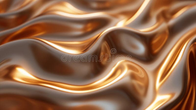 Liquid Gold or Bronze with Smooth Waves. Shiny Metallic Texture ...