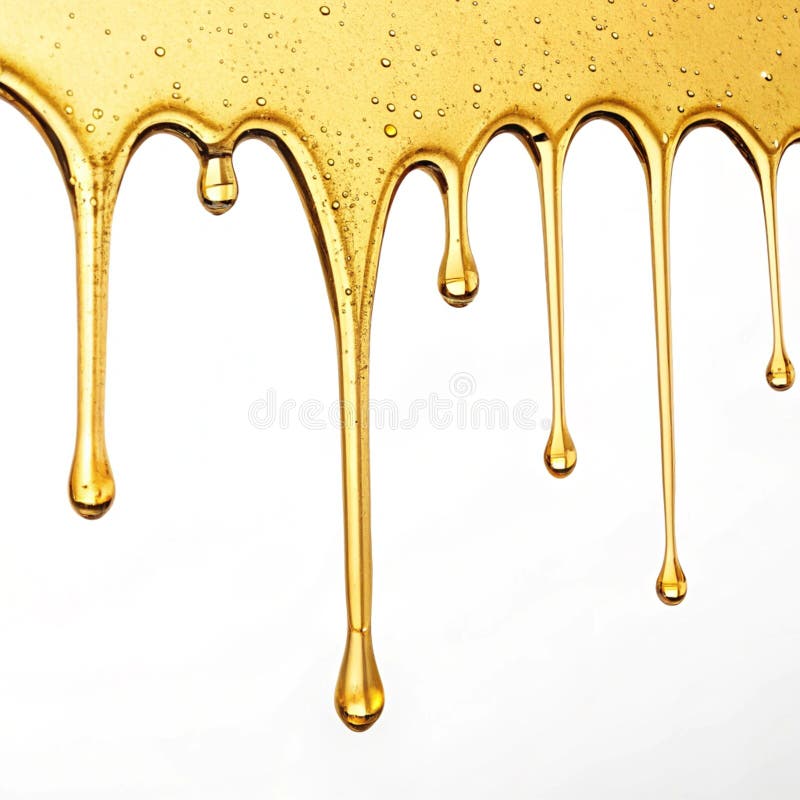 Liquid Gold Dripping Isolated on White Background Stock Illustration ...